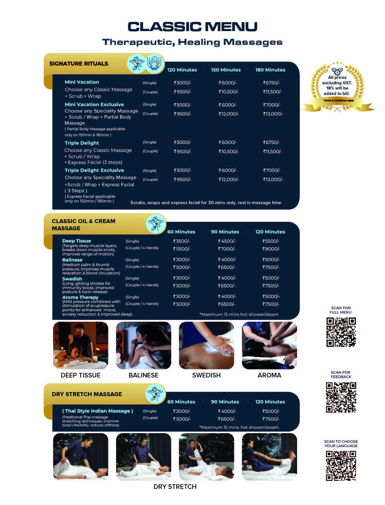 Classic Menu · Meghavi Wellness Spa